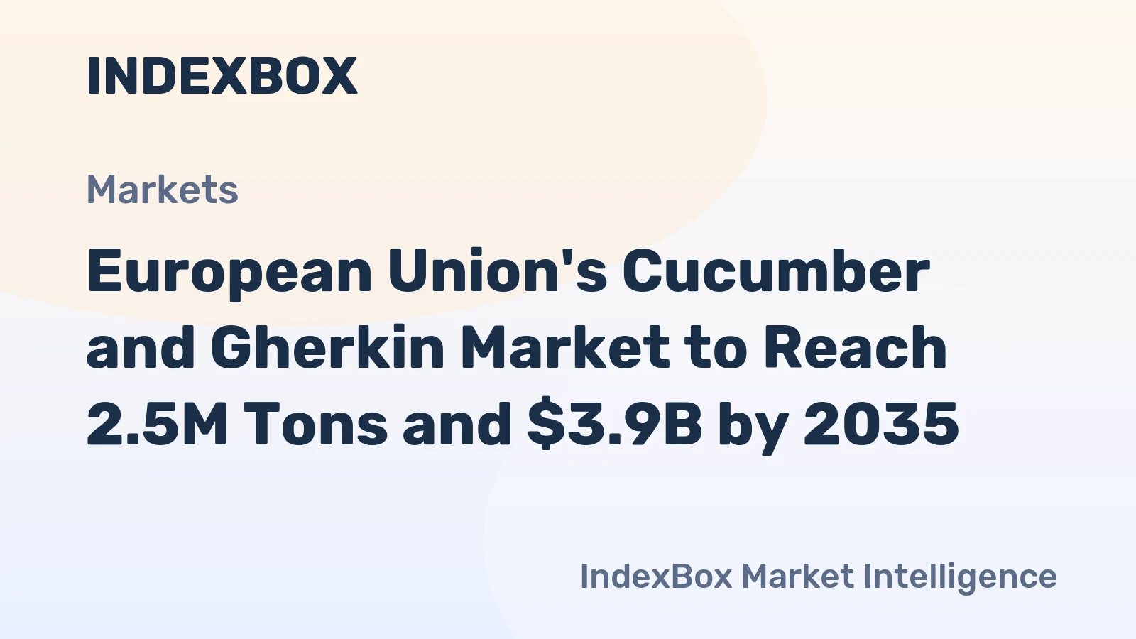European Union's Cucumber and Gherkin Market to Reach 2.5M Tons and $3.9B by 2035