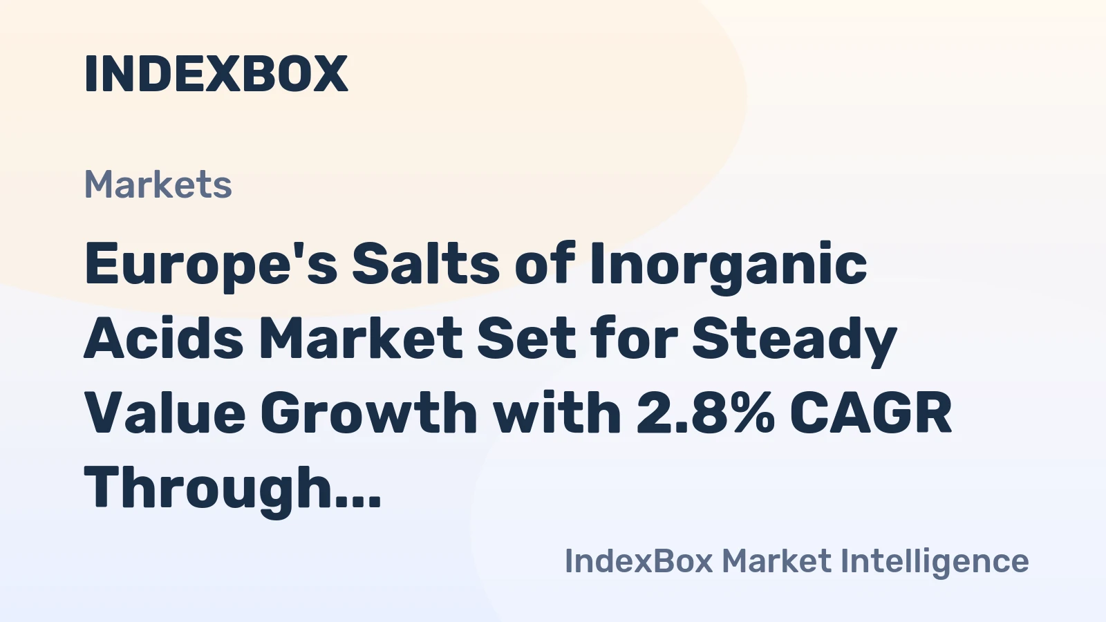 Europe's Salts of Inorganic Acids Market Set for Steady Value Growth with 2.8% CAGR Through 2035
