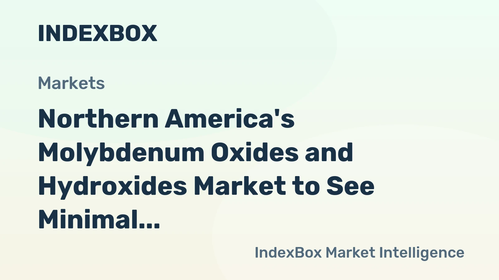 Northern America's Molybdenum Oxides and Hydroxides Market to See Minimal Growth with a +0.1% CAGR Through 2035