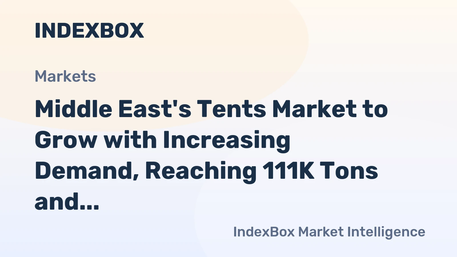 Middle East's Tents Market to Grow with Increasing Demand, Reaching 111K Tons and $939M by 2035