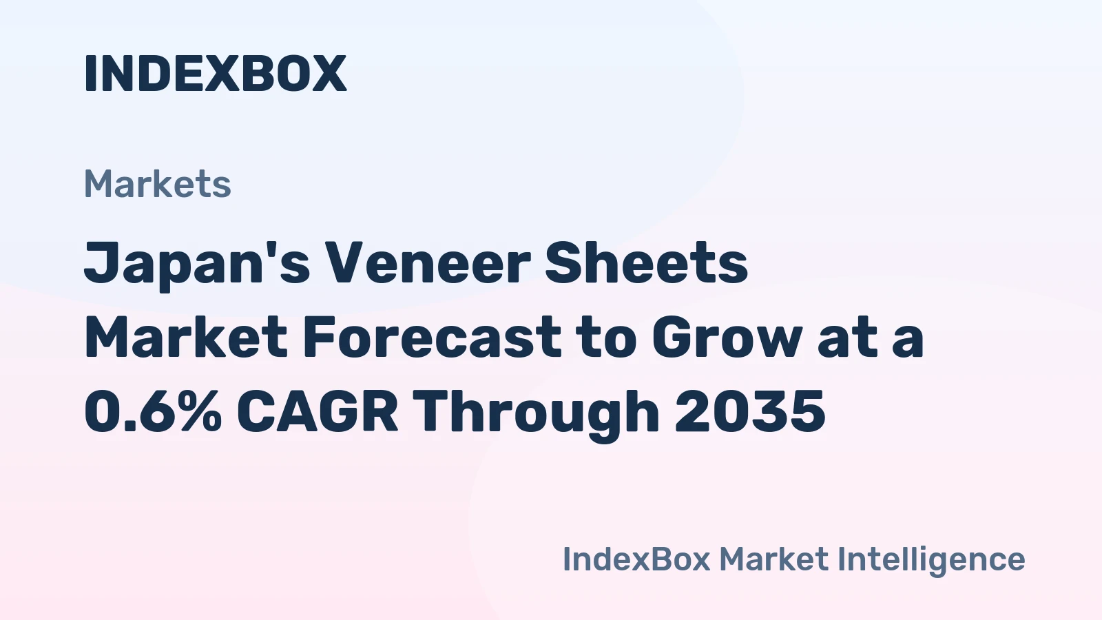 Japan's Veneer Sheets Market Forecast to Grow at a 0.6% CAGR Through 2035