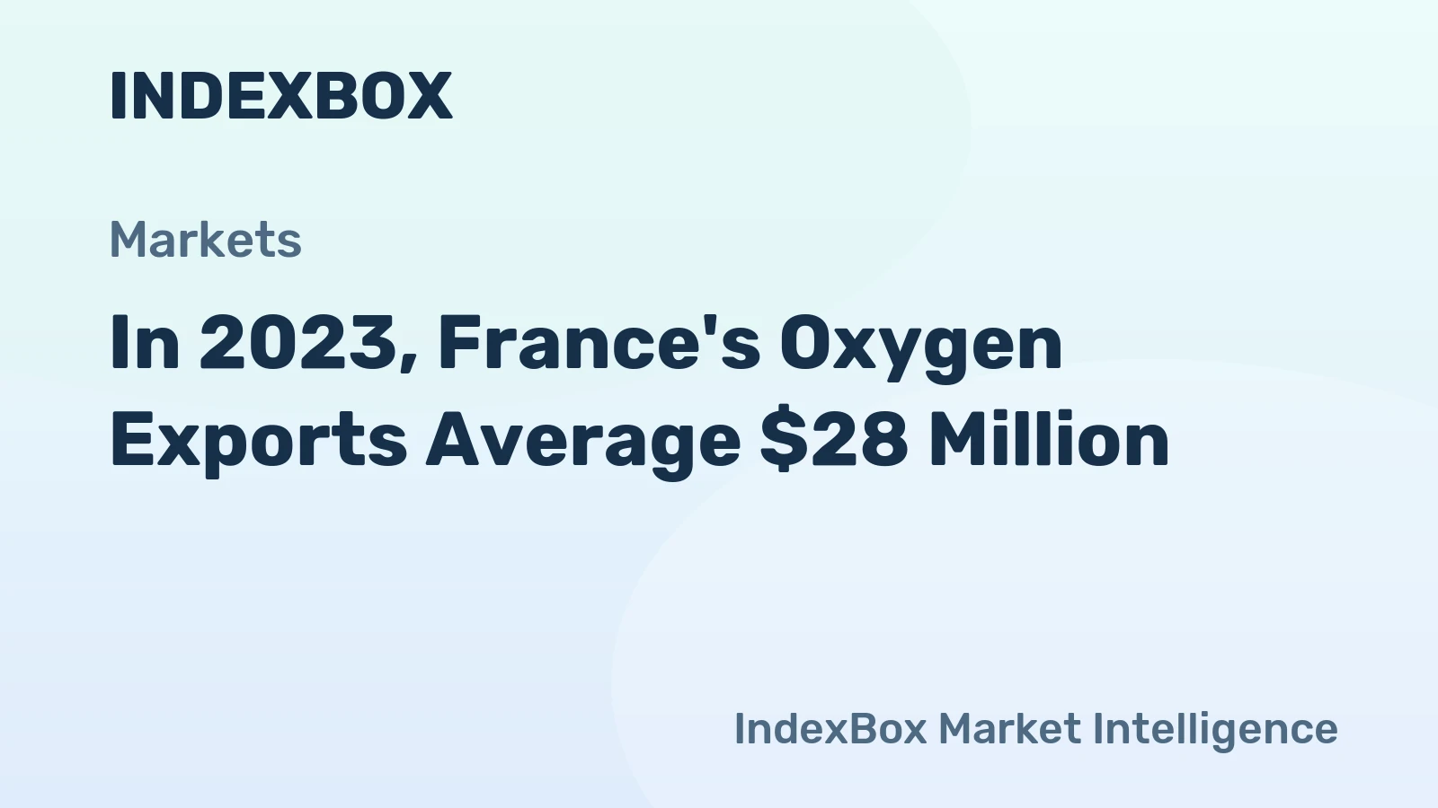 In 2023, France's Oxygen Exports Average $28 Million