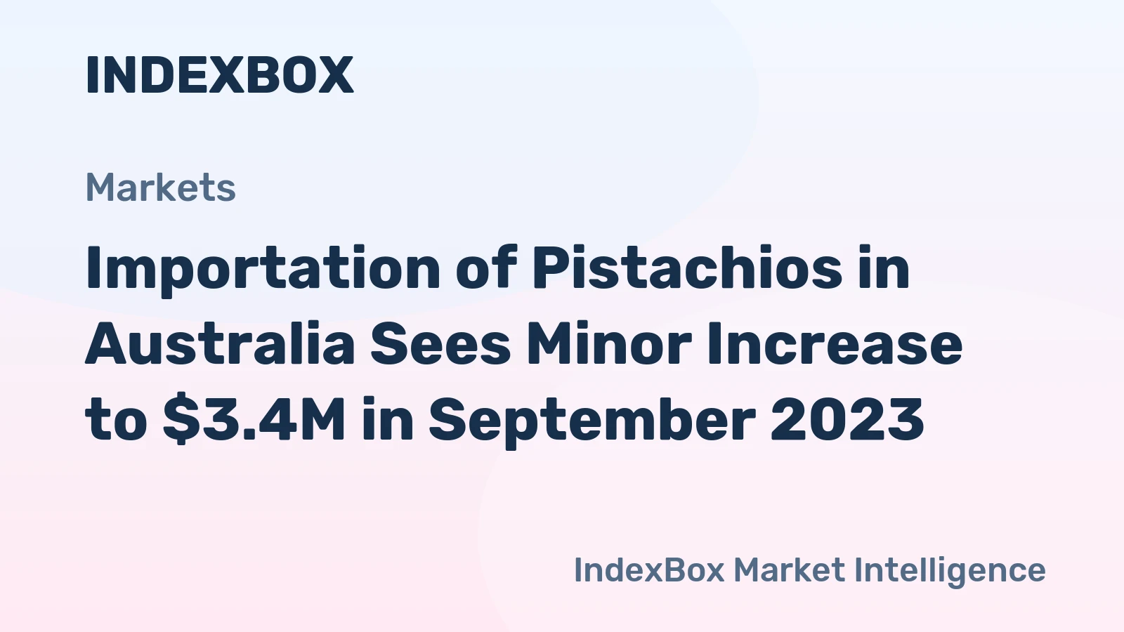Importation of Pistachios in Australia Sees Minor Increase to $3.4M in September 2023