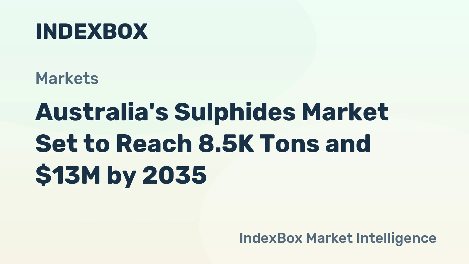 Australia's Sulphides Market Set to Reach 8.5K Tons and $13M by 2035