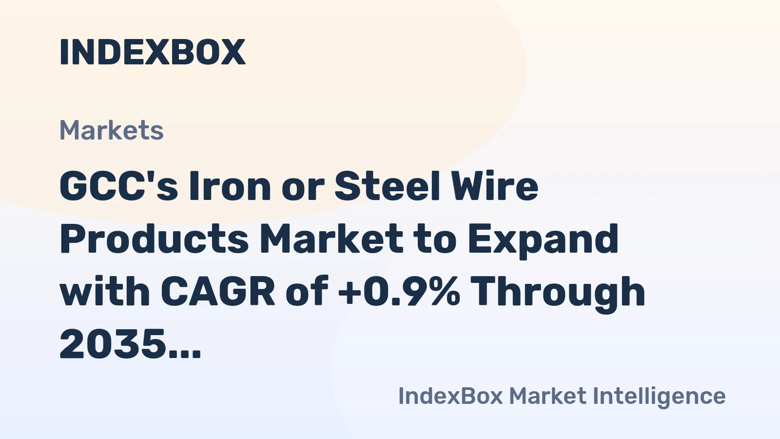 GCC's Iron or Steel Wire Products Market to Expand with CAGR of +0.9% Through 2035