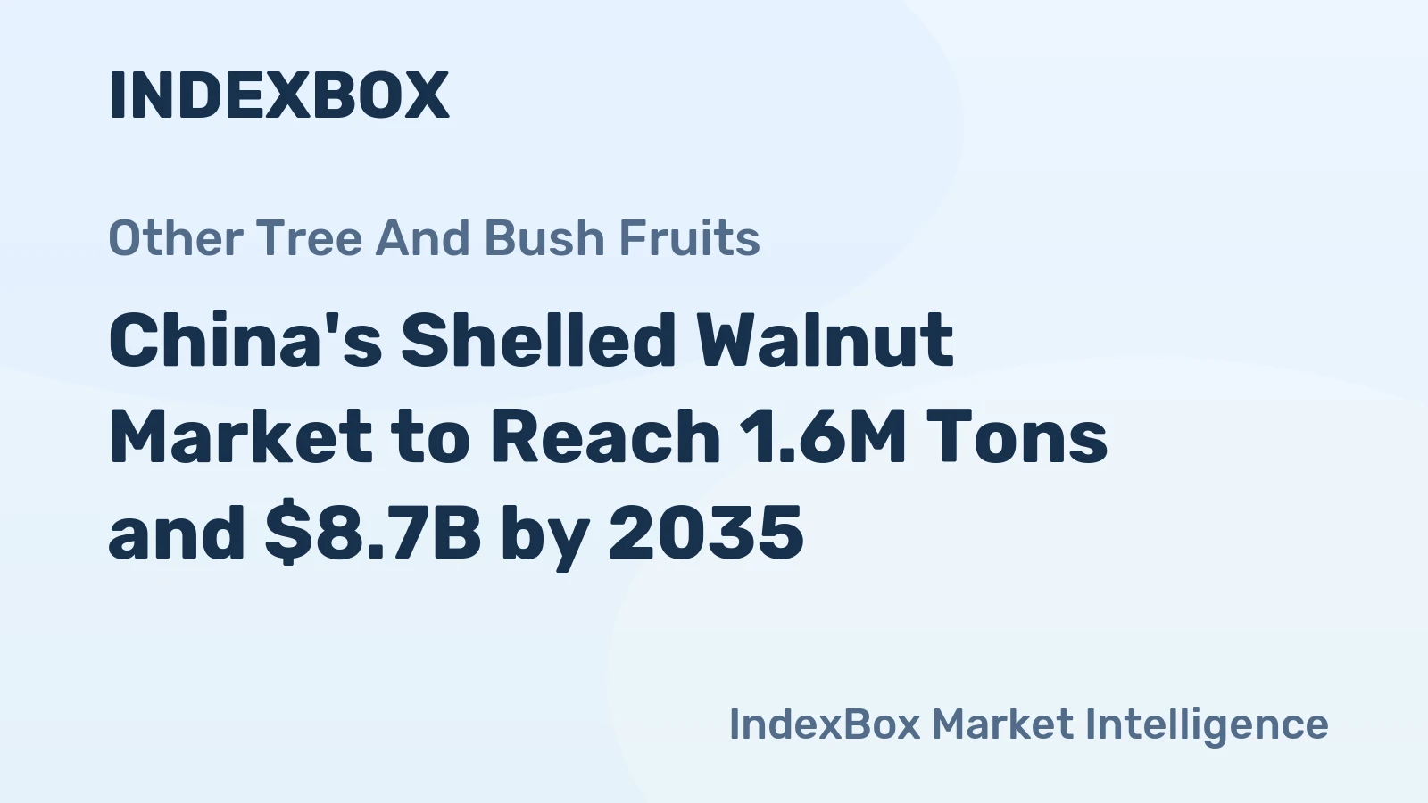 China's Shelled Walnut Market to Reach 1.6M Tons and $8.7B by 2035