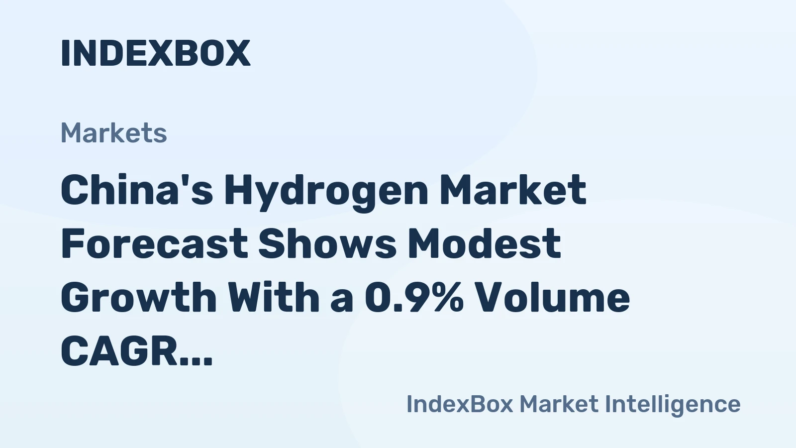 China's Hydrogen Market Forecast Shows Modest Growth With a 0.9% Volume CAGR Through 2035