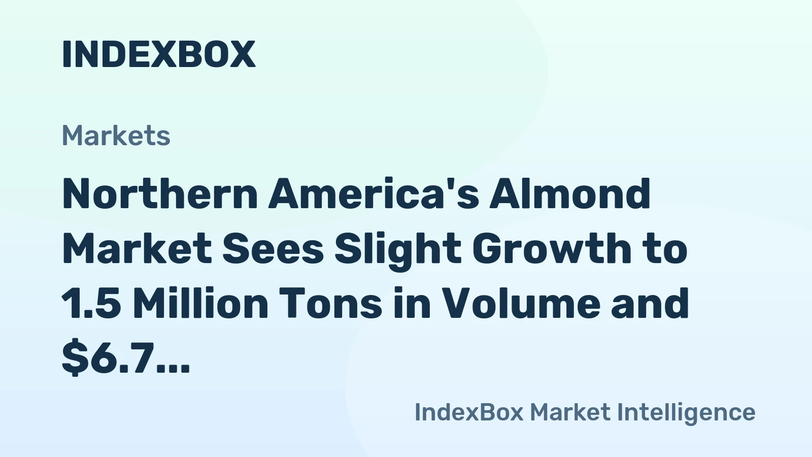 Northern America's Almond Market Sees Slight Growth to 1.5 Million Tons in Volume and $6.7 Billion in Value