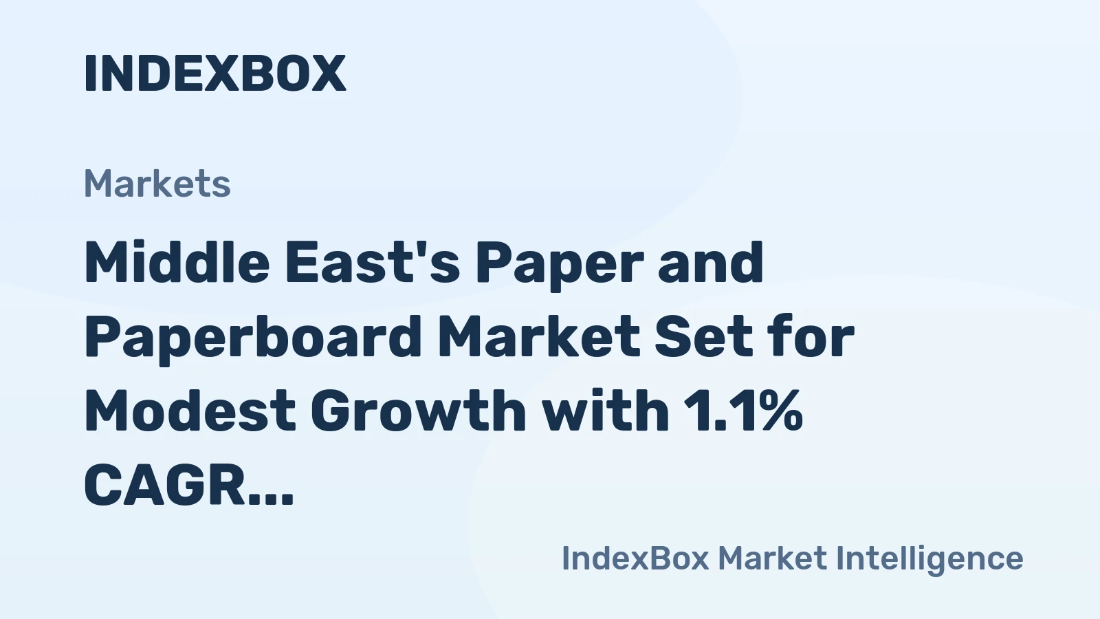 Middle East's Paper and Paperboard Market Set for Modest Growth with 1.1% CAGR Through 2035
