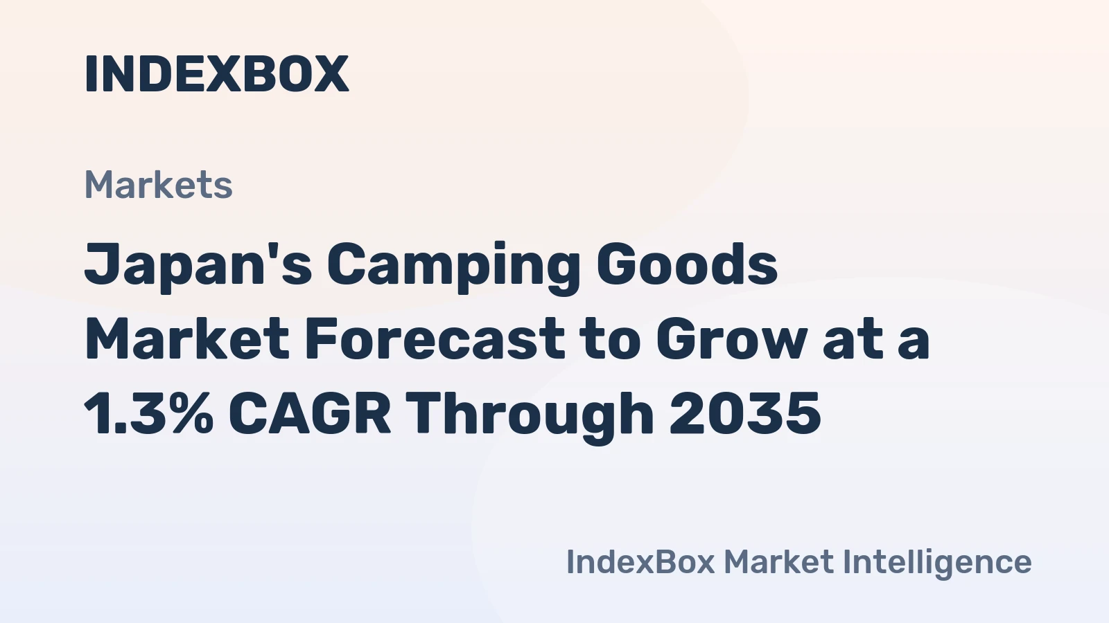 Japan's Camping Goods Market Forecast to Grow at a 1.3% CAGR Through 2035