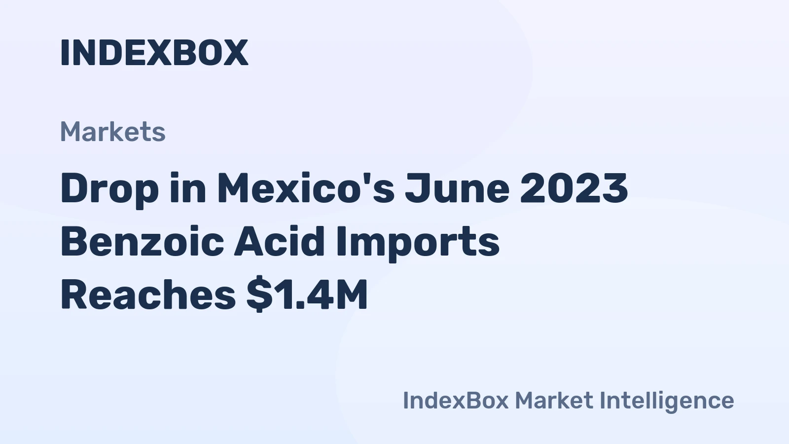Drop in Mexico's June 2023 Benzoic Acid Imports Reaches $1.4M