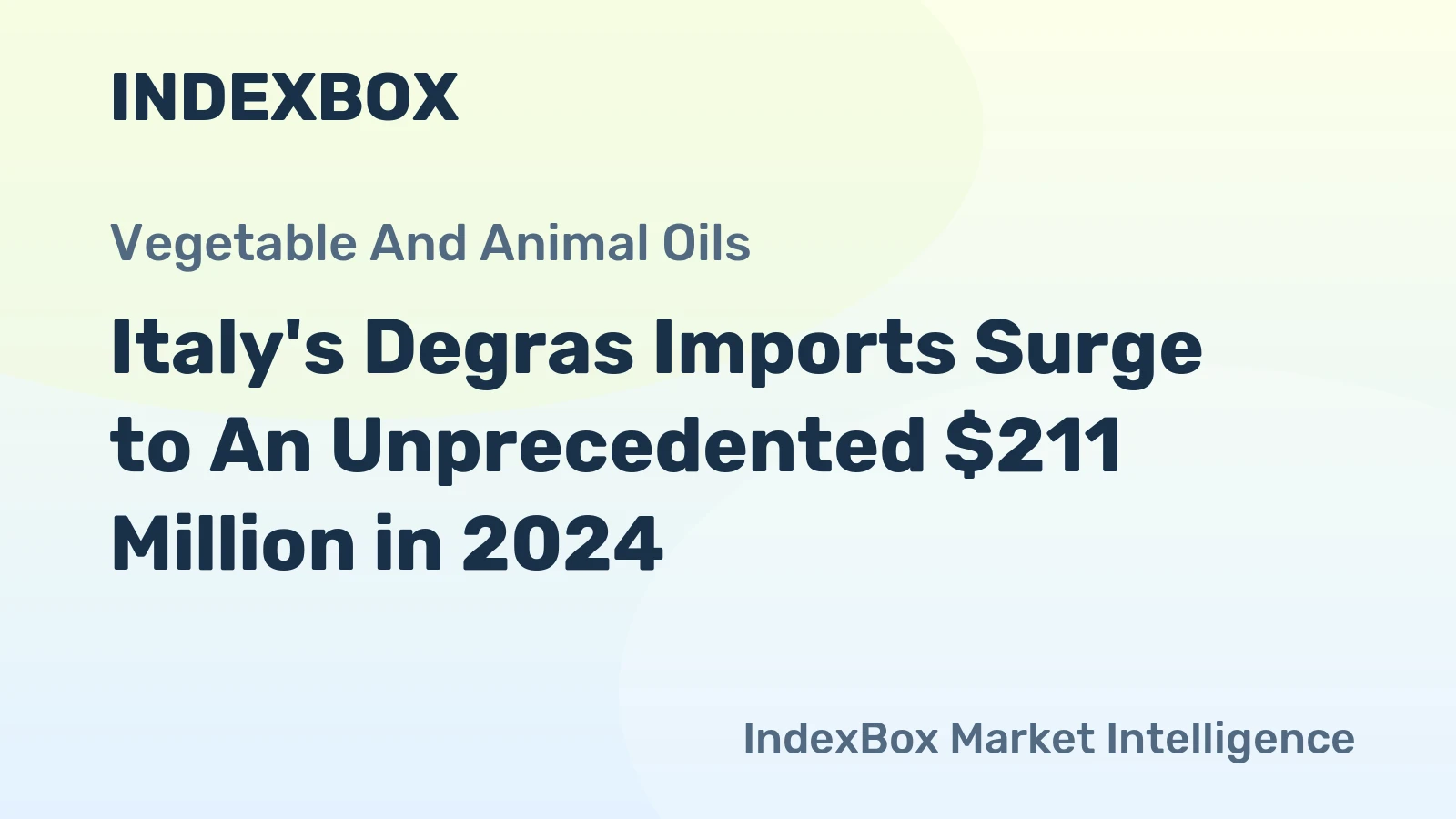 Italy's Degras Imports Surge to An Unprecedented $211 Million in 2024