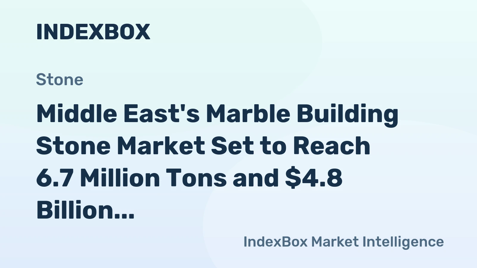 Middle East's Marble Building Stone Market Set to Reach 6.7 Million Tons and $4.8 Billion by 2035