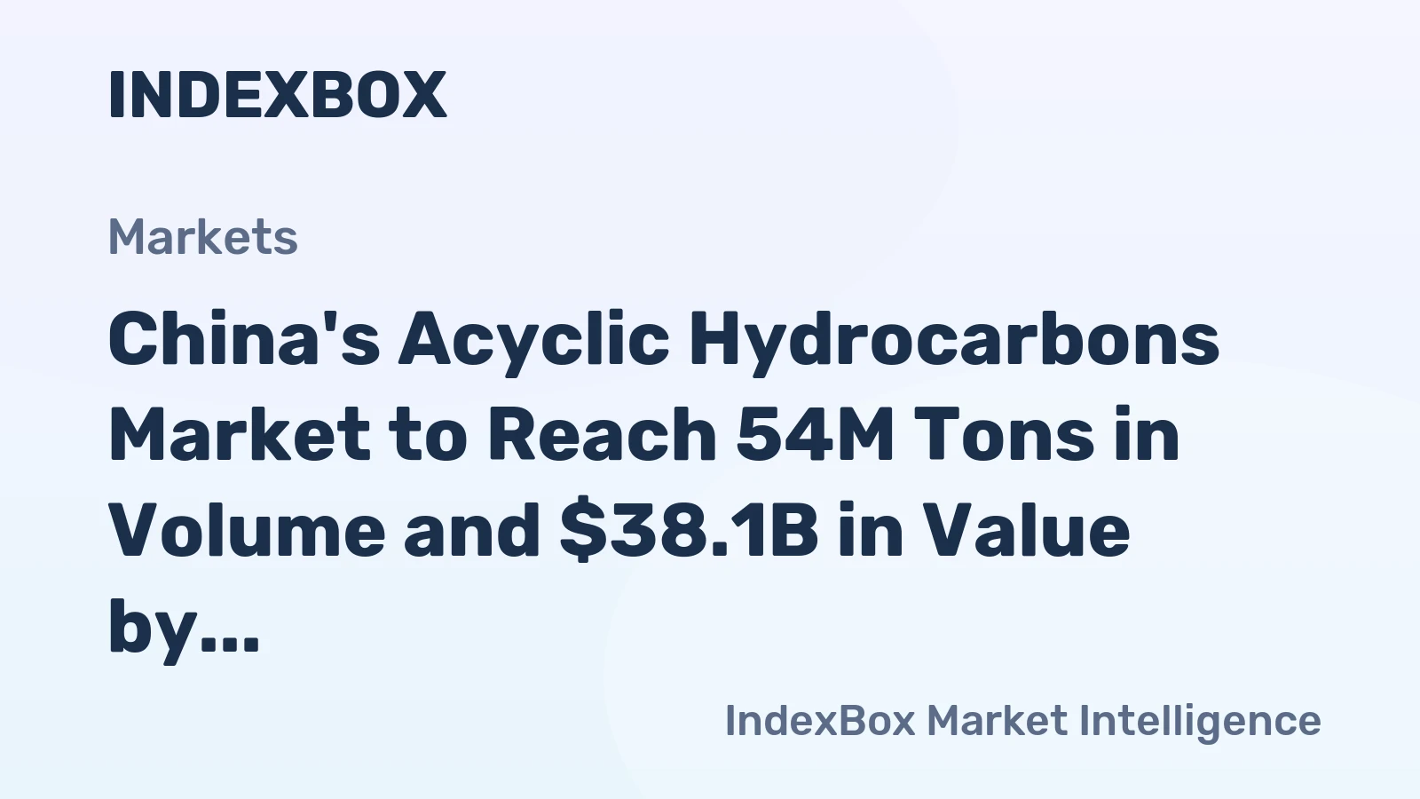China's Acyclic Hydrocarbons Market to Reach 54M Tons in Volume and $38.1B in Value by 2035