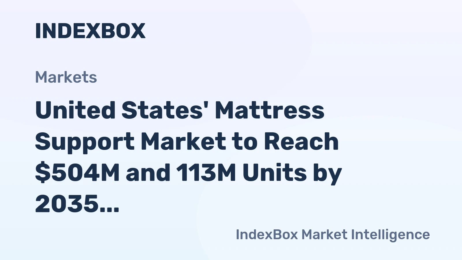 United States' Mattress Support Market to Reach $504M and 113M Units by 2035
