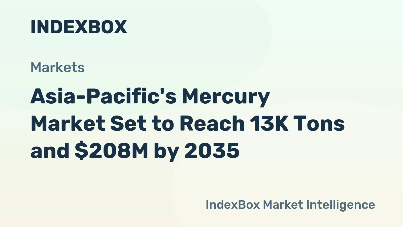 Asia-Pacific's Mercury Market Set to Reach 13K Tons and $208M by 2035