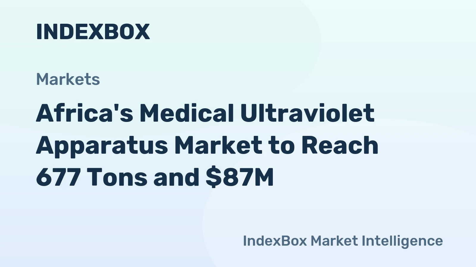 Africa's Medical Ultraviolet Apparatus Market to Reach 677 Tons and $87M