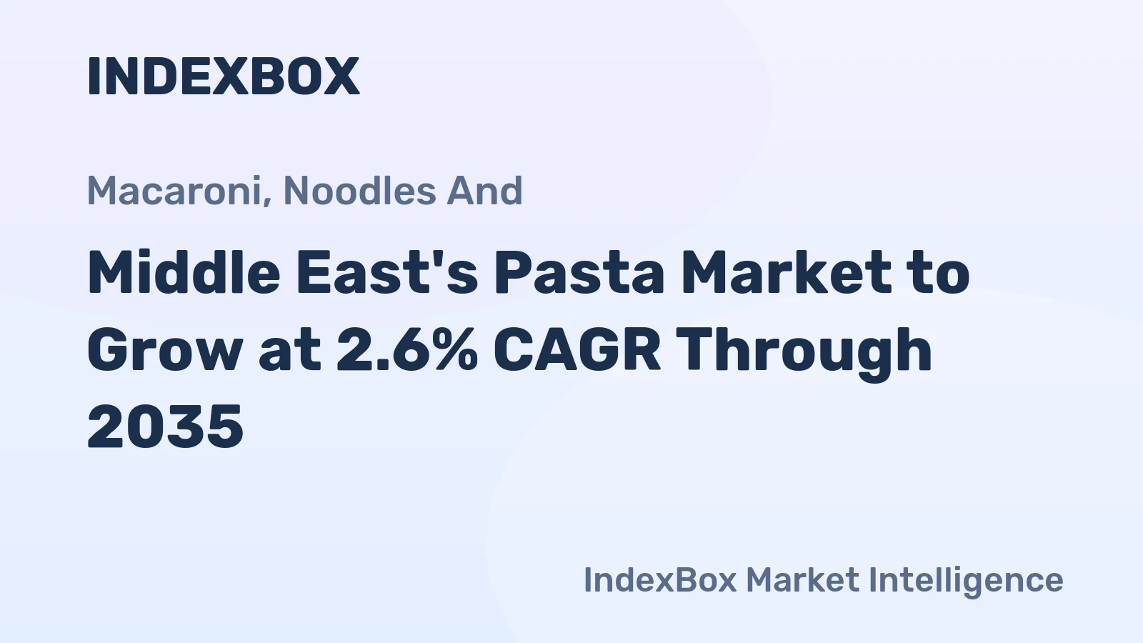 Middle East's Pasta Market to Grow at 2.6% CAGR Through 2035
