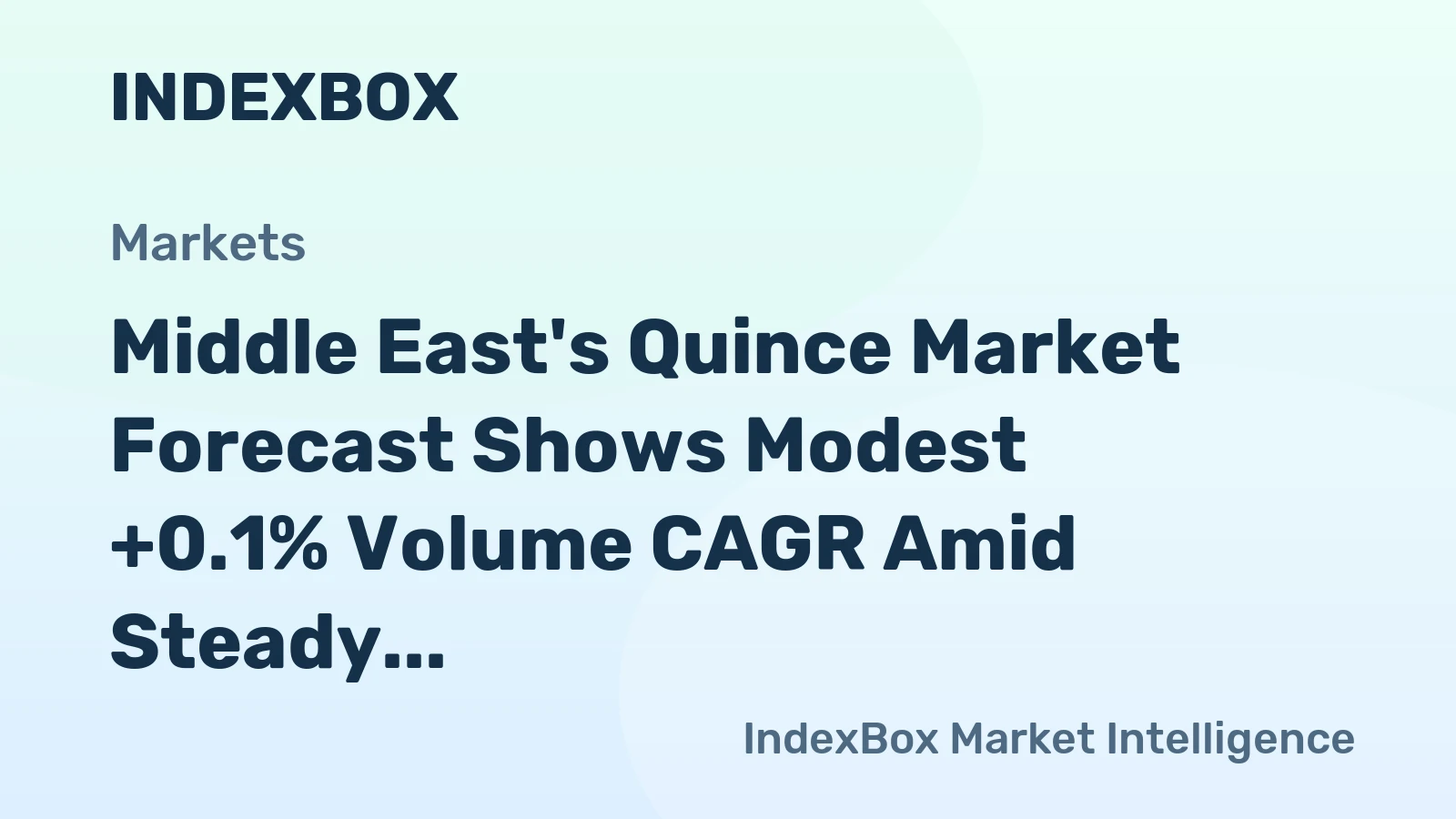 Middle East's Quince Market Forecast Shows Modest +0.1% Volume CAGR Amid Steady Demand
