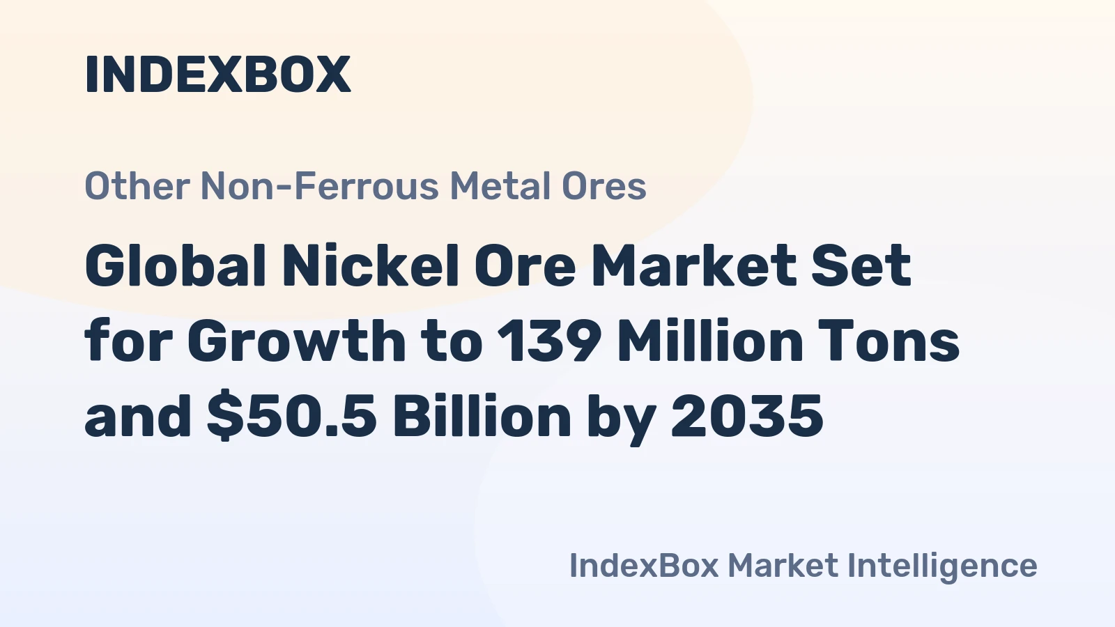 Global Nickel Ore Market Set for Growth to 139 Million Tons and $50.5 Billion by 2035