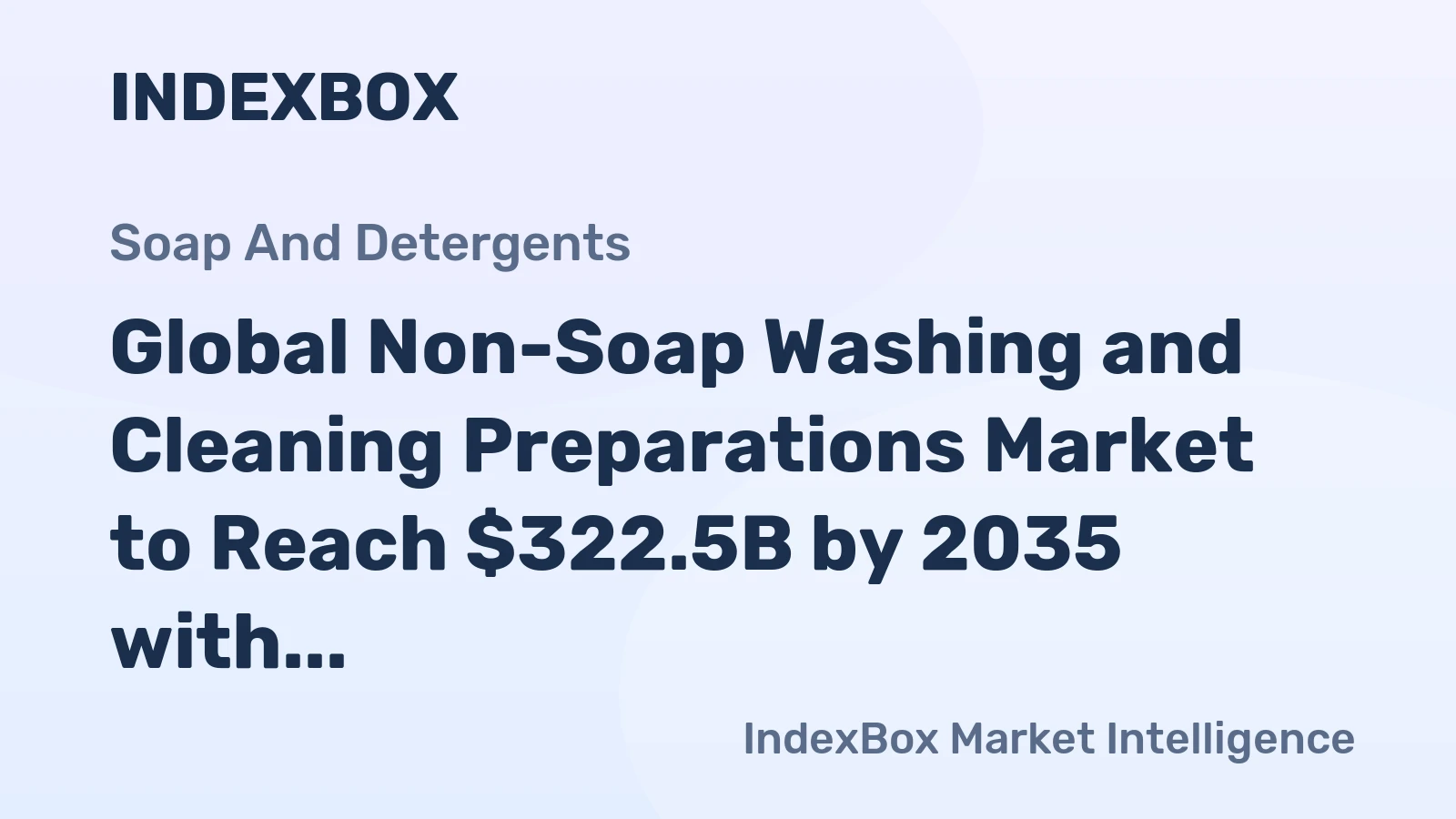 Global Non-Soap Washing and Cleaning Preparations Market to Reach $322.5B by 2035 with a CAGR of +2.9%