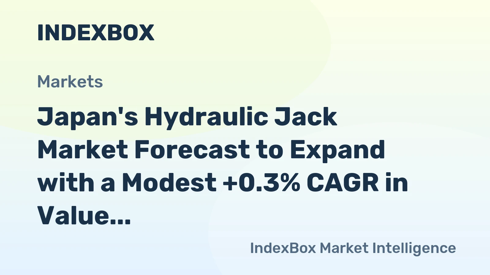 Japan's Hydraulic Jack Market Forecast to Expand with a Modest +0.3% CAGR in Value