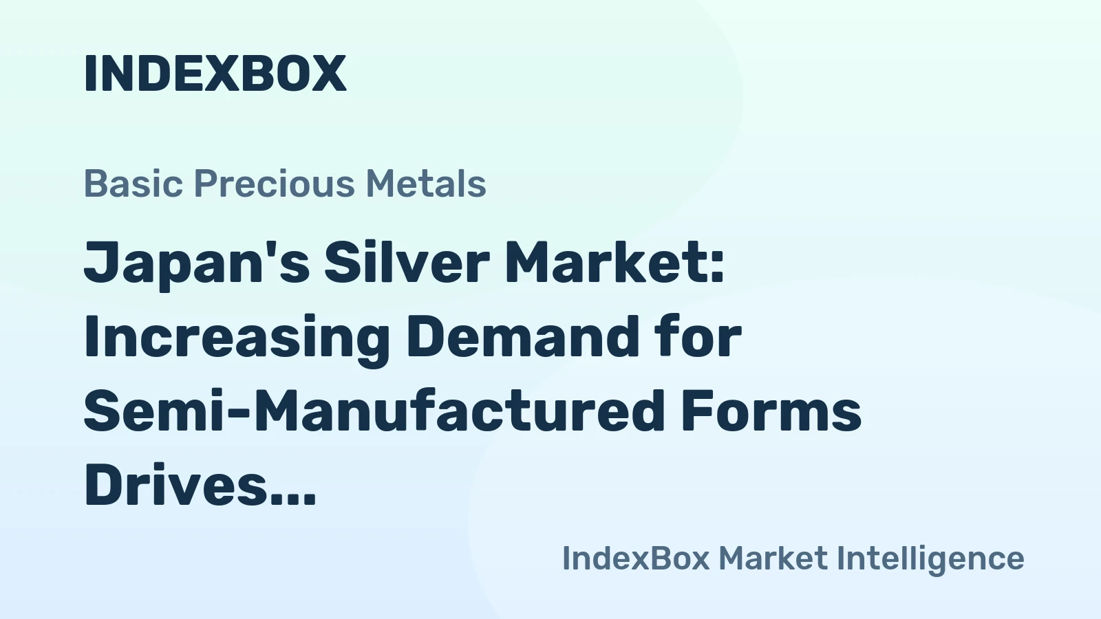 Japan's Silver Market: Increasing Demand for Semi-Manufactured Forms Drives Growth - Market Volume to Reach 1.6K Tons and Market Value to Hit $294M by 2035