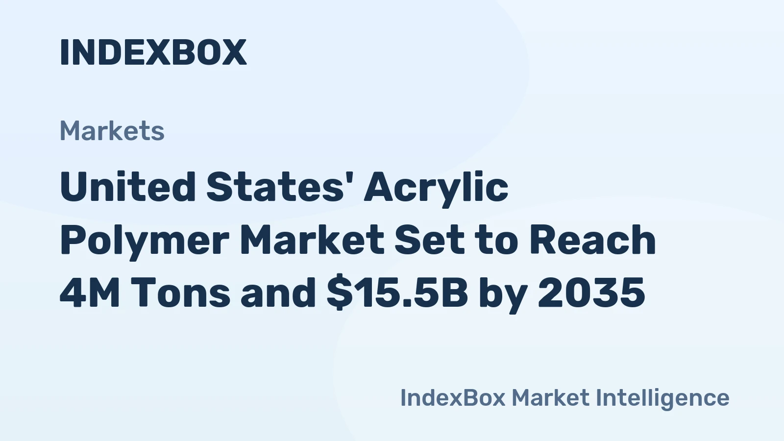 United States' Acrylic Polymer Market Set to Reach 4M Tons and $15.5B by 2035