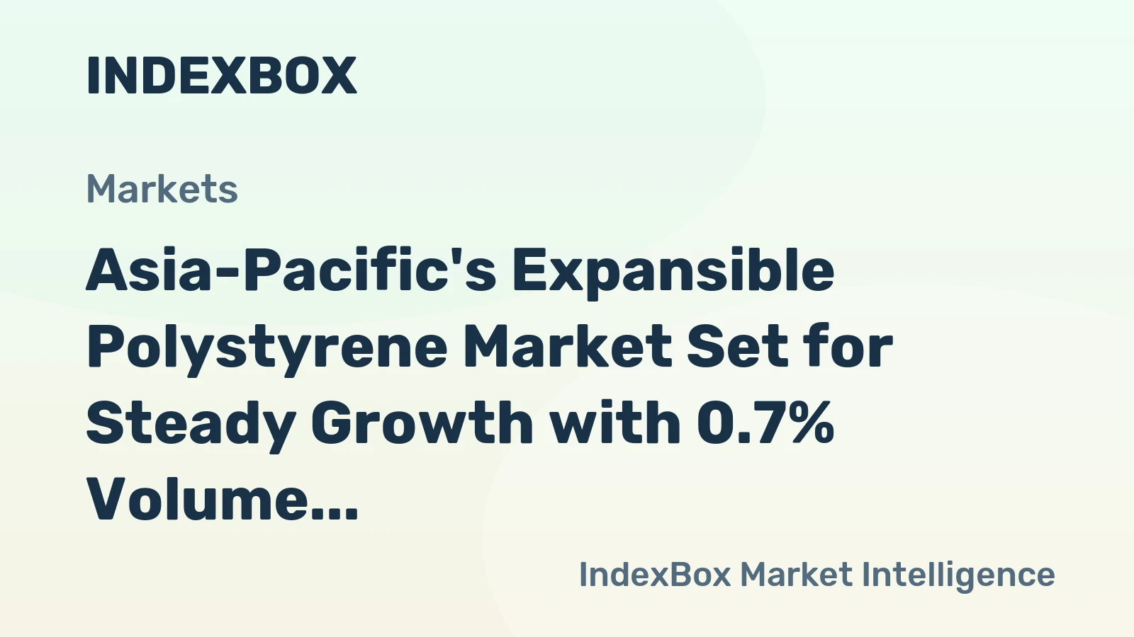 Asia-Pacific's Expansible Polystyrene Market Set for Steady Growth with 0.7% Volume CAGR Through 2035