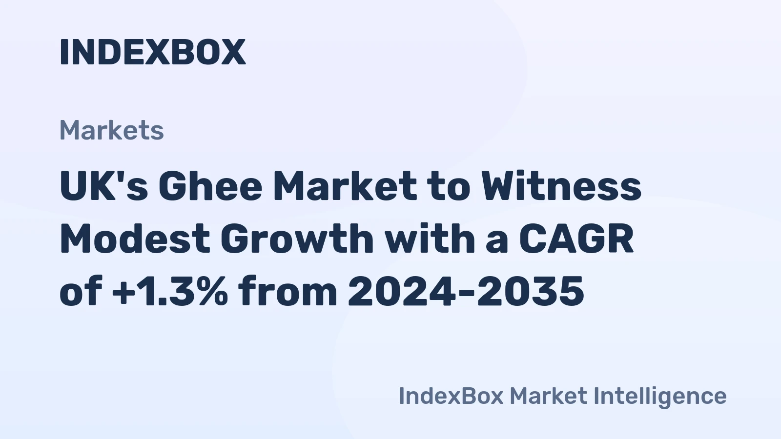 UK's Ghee Market to Witness Modest Growth with a CAGR of +1.3% from 2024-2035