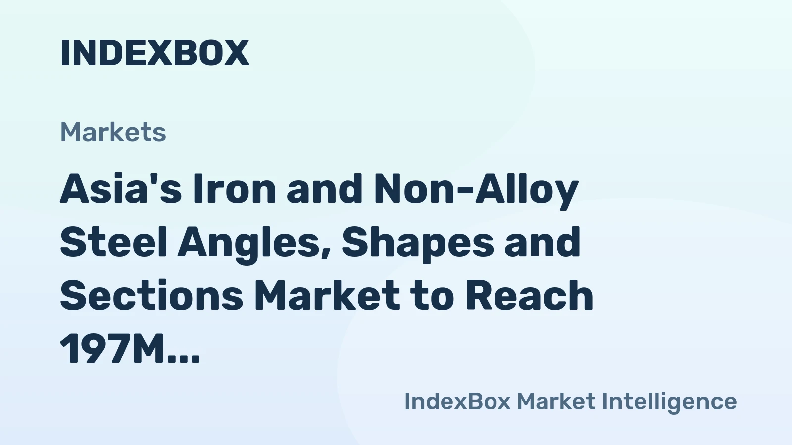 Asia's Iron and Non-Alloy Steel Angles, Shapes and Sections Market to Reach 197M Tons and $198.8B by 2035