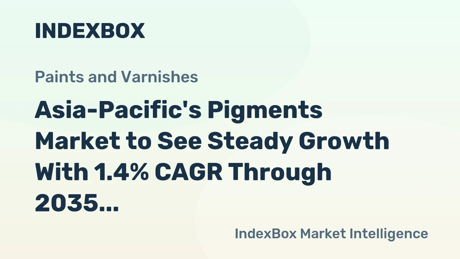 Asia-Pacific's Pigments Market to See Steady Growth With 1.4% CAGR Through 2035