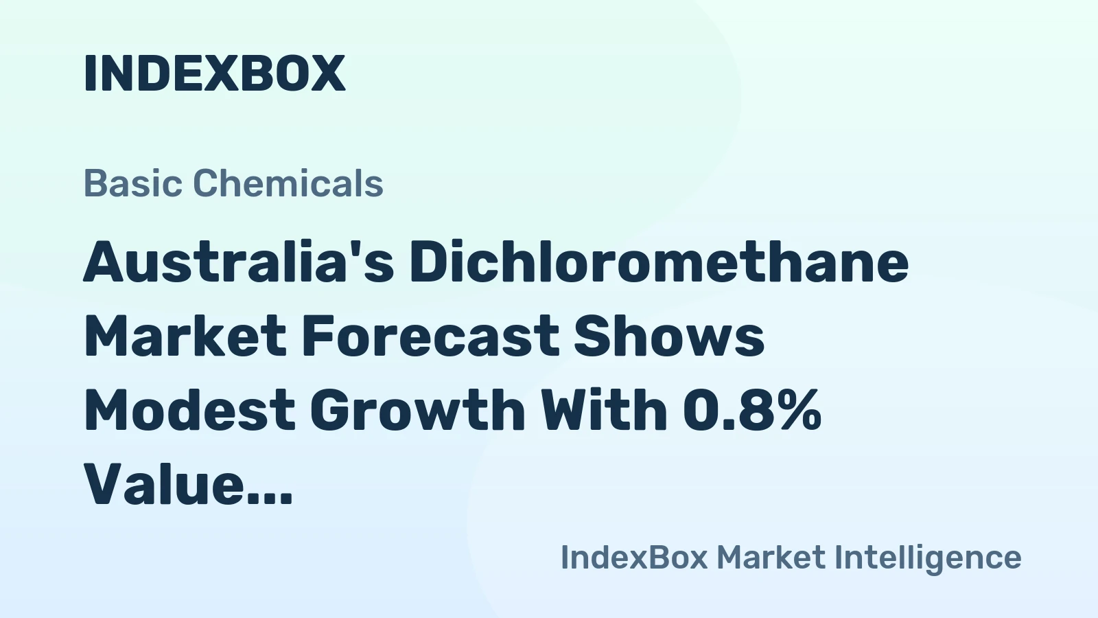 Australia's Dichloromethane Market Forecast Shows Modest Growth With 0.8% Value CAGR