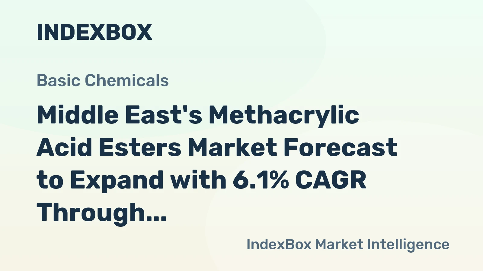 Middle East's Methacrylic Acid Esters Market Forecast to Expand with 6.1% CAGR Through 2035