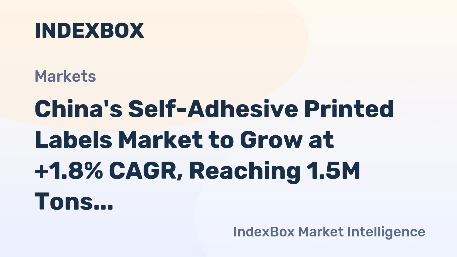 China's Self-Adhesive Printed Labels Market to Grow at +1.8% CAGR, Reaching 1.5M Tons by 2035