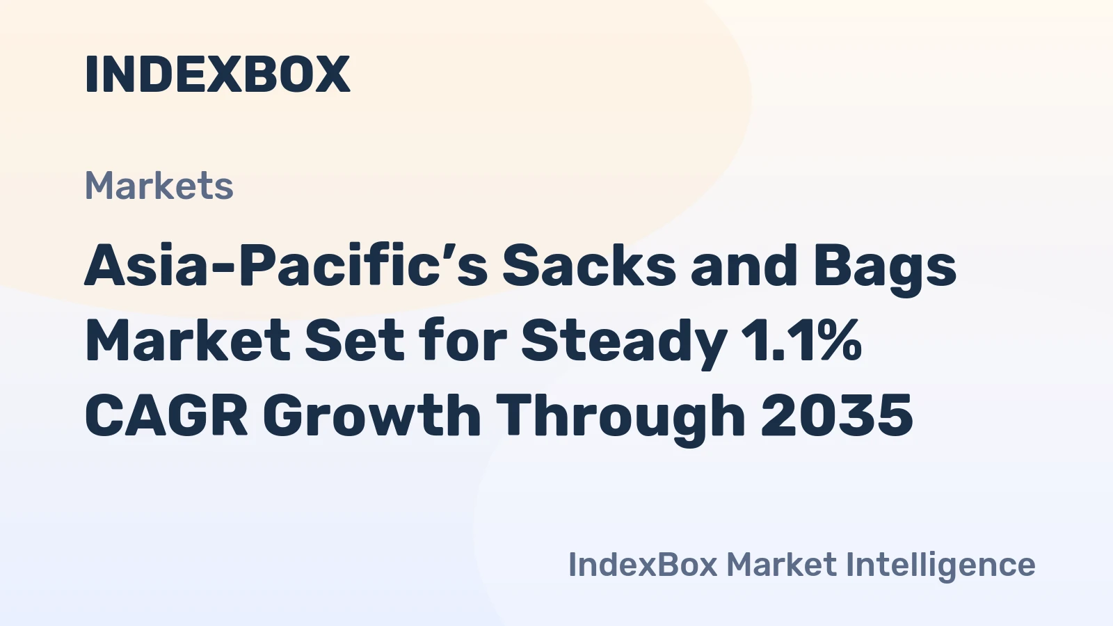 Asia-Pacific’s Sacks and Bags Market Set for Steady 1.1% CAGR Growth Through 2035