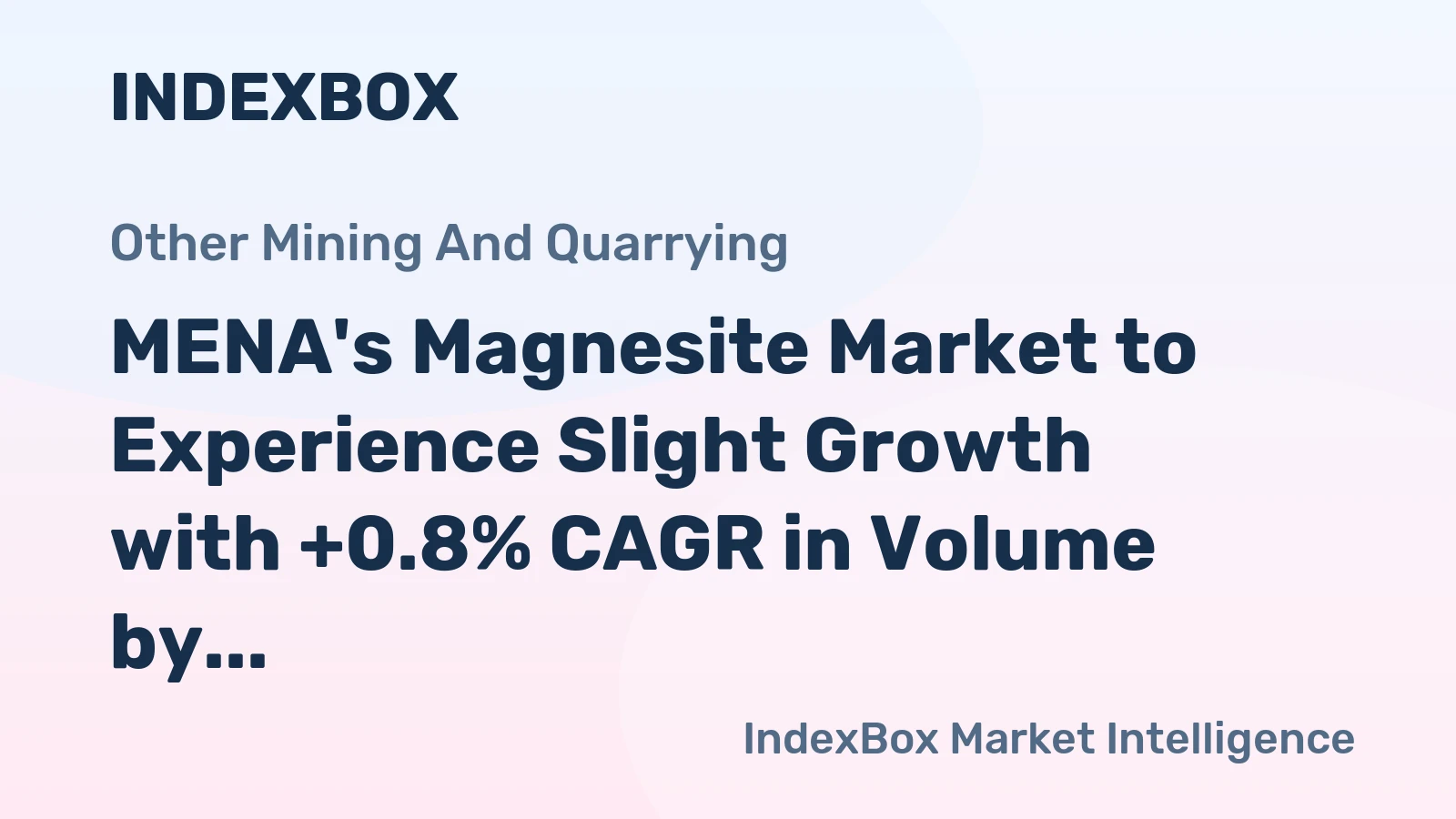 MENA's Magnesite Market to Experience Slight Growth with +0.8% CAGR in Volume by 2035