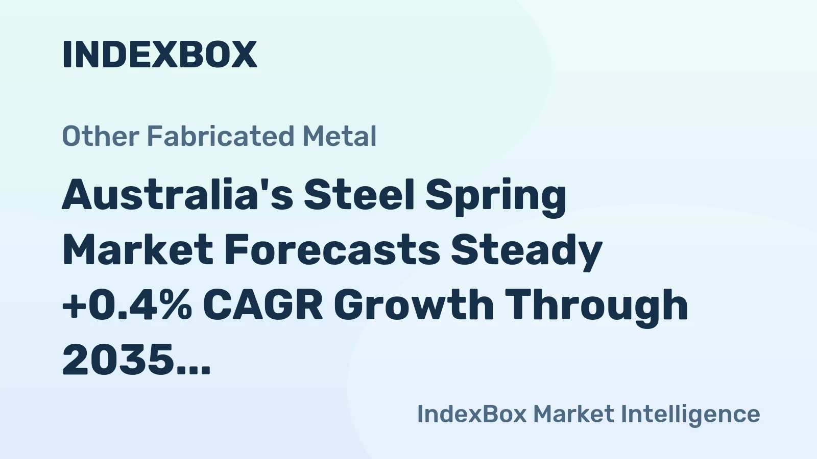 Australia's Steel Spring Market Forecasts Steady +0.4% CAGR Growth Through 2035