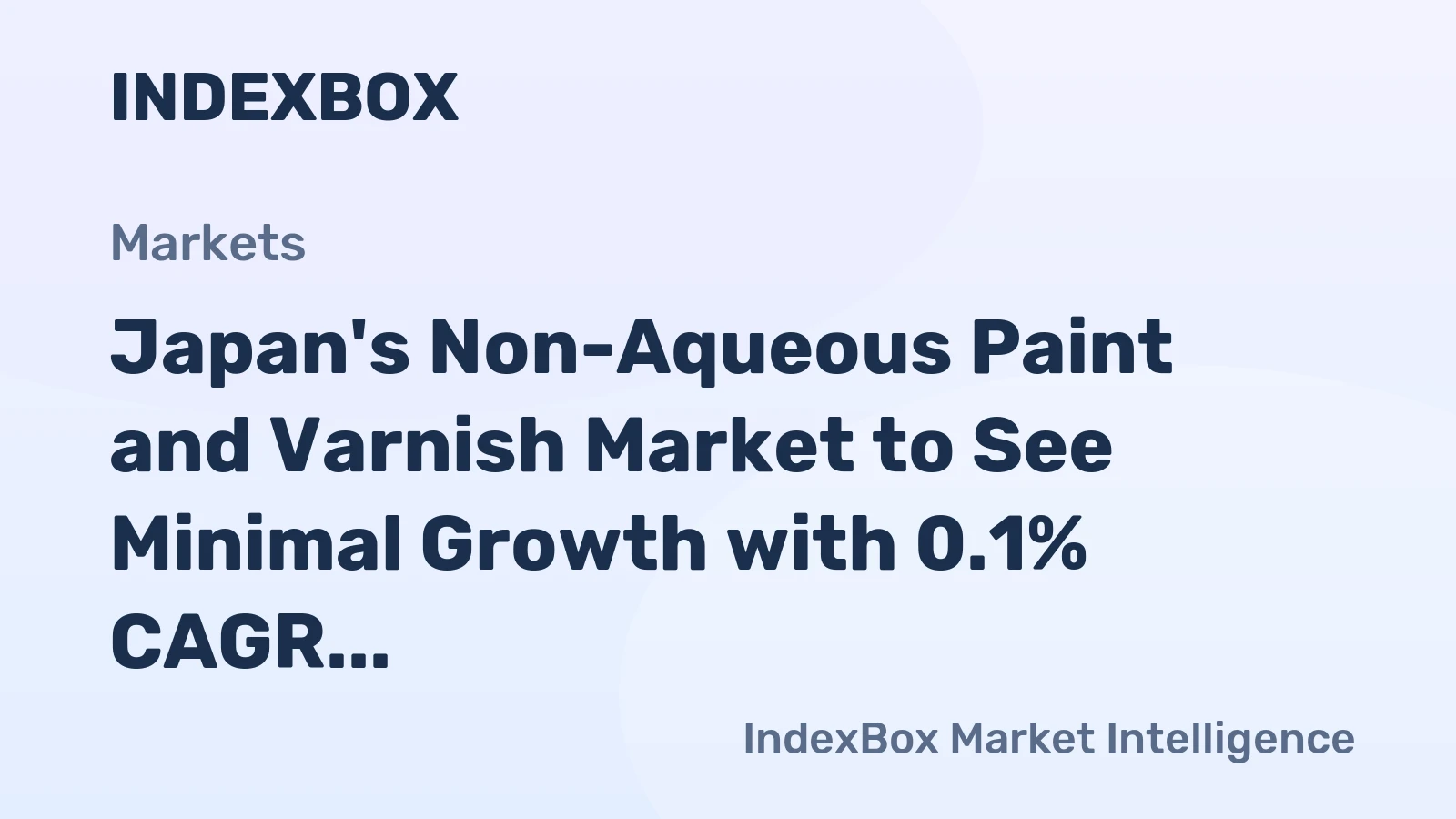 Japan's Non-Aqueous Paint and Varnish Market to See Minimal Growth with 0.1% CAGR Through 2035