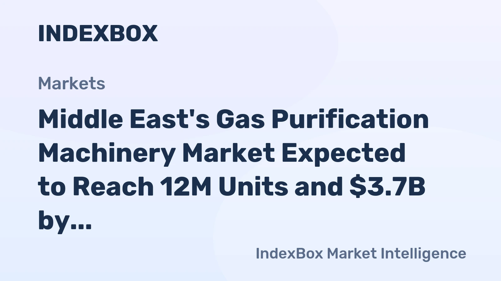 Middle East's Gas Purification Machinery Market Expected to Reach 12M Units and $3.7B by 2035