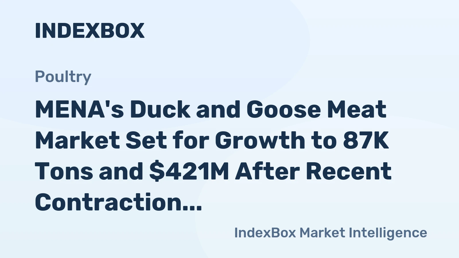 MENA's Duck and Goose Meat Market Set for Growth to 87K Tons and $421M After Recent Contraction