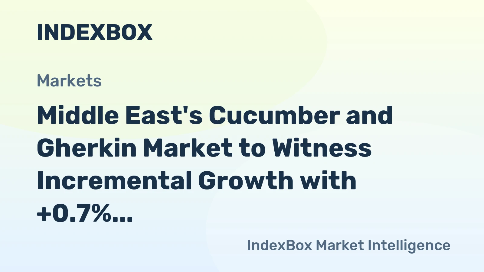 Middle East's Cucumber and Gherkin Market to Witness Incremental Growth with +0.7% CAGR
