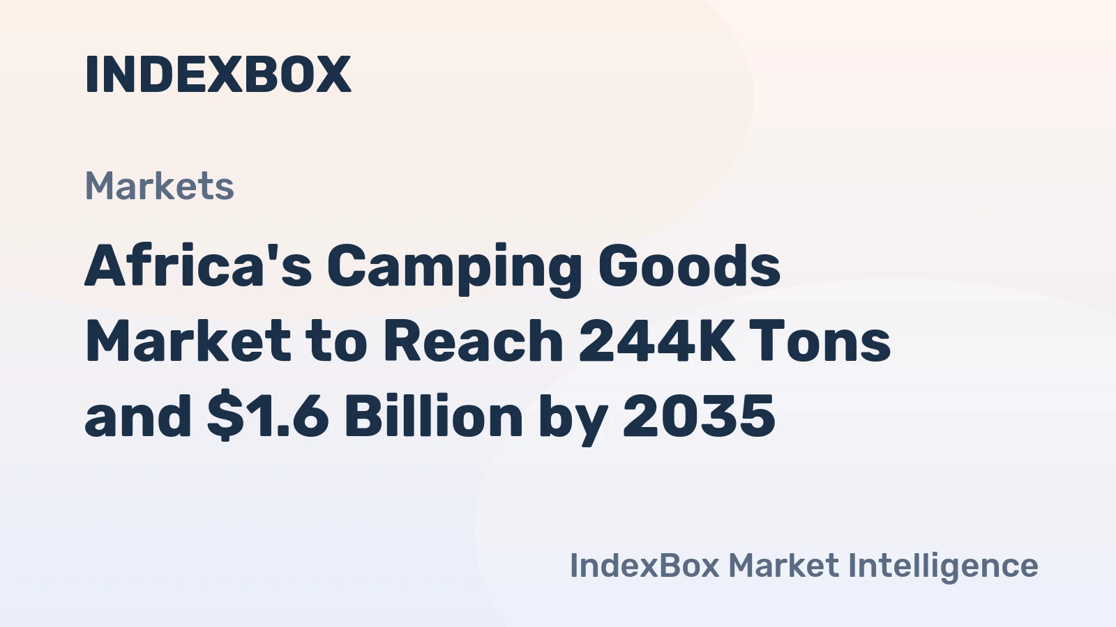 Africa's Camping Goods Market to Reach 244K Tons and $1.6 Billion by 2035