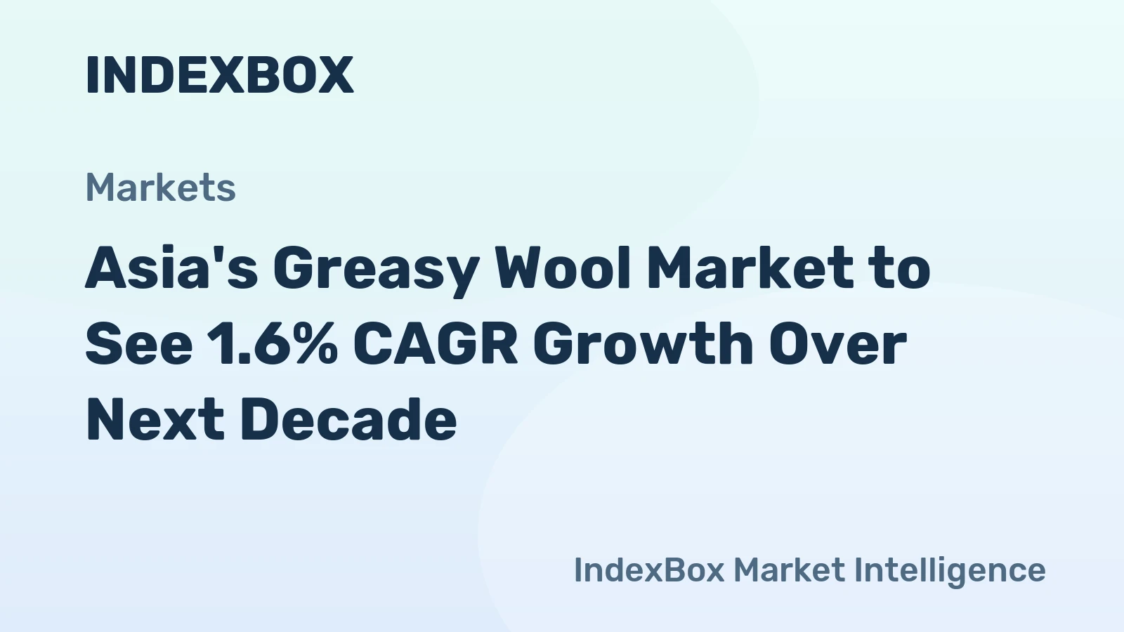 Asia's Greasy Wool Market to See 1.6% CAGR Growth Over Next Decade