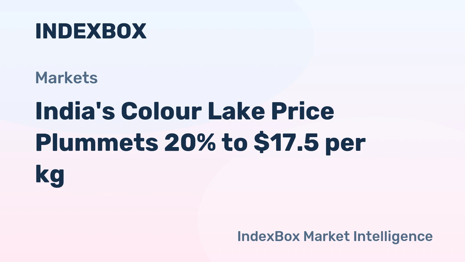 India's Colour Lake Price Plummets 20% to $17.5 per kg