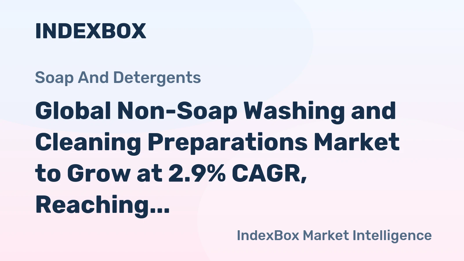 Global Non-Soap Washing and Cleaning Preparations Market to Grow at 2.9% CAGR, Reaching $322.5B by 2035