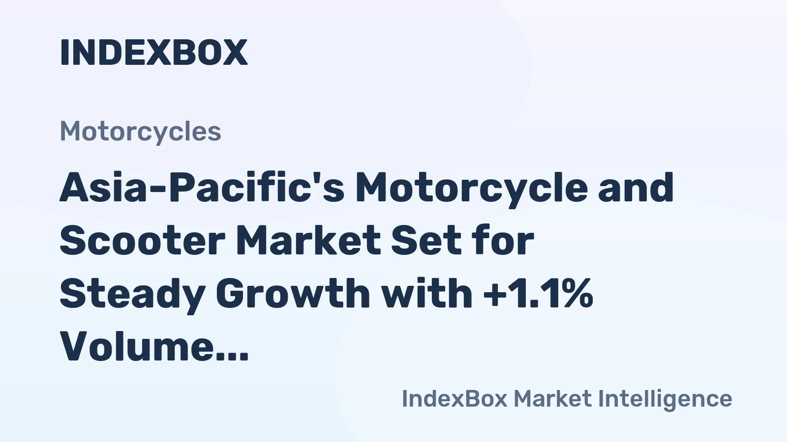Asia-Pacific's Motorcycle and Scooter Market Set for Steady Growth with +1.1% Volume CAGR Through 2035