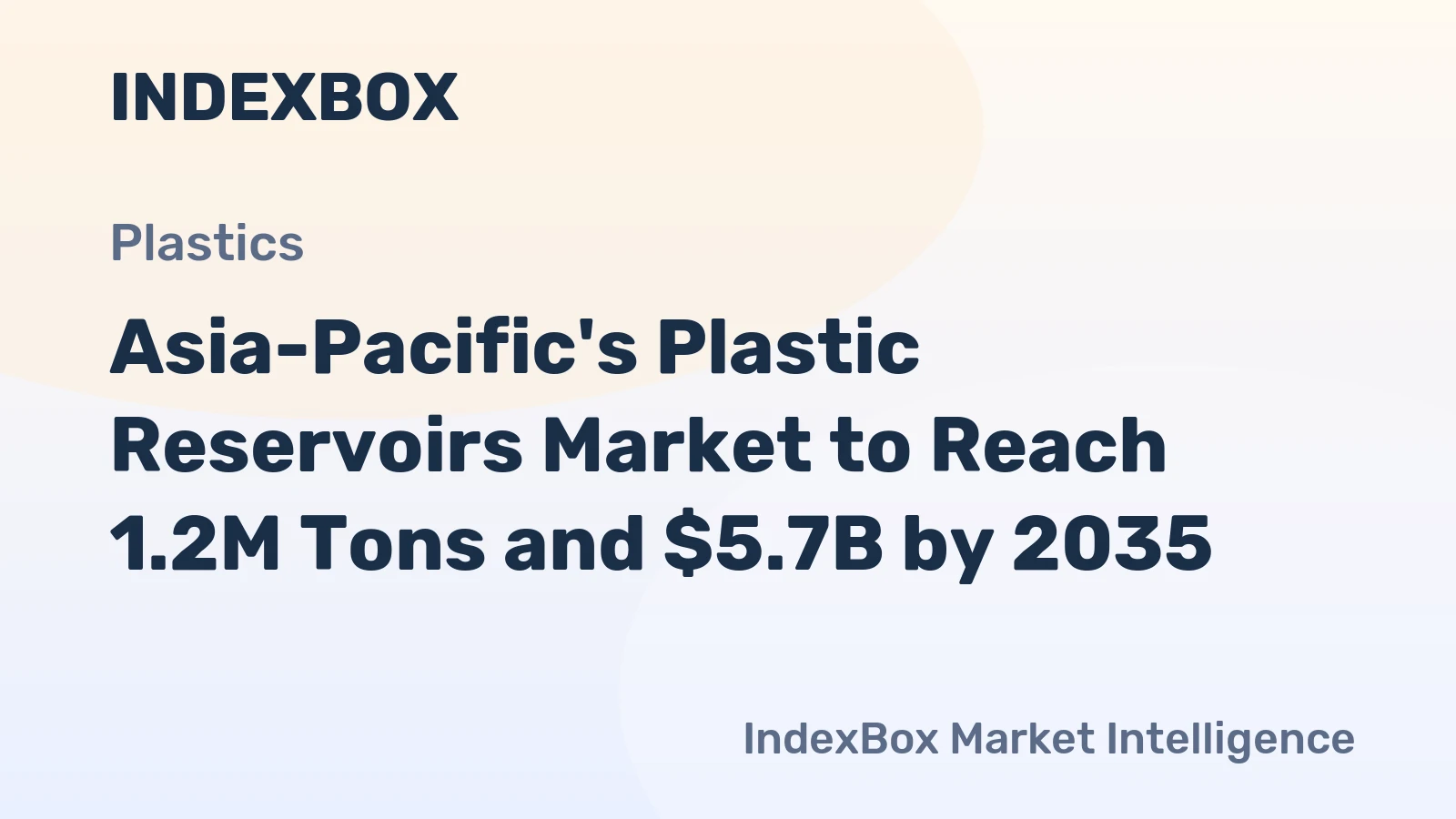 Asia-Pacific's Plastic Reservoirs Market to Reach 1.2M Tons and $5.7B by 2035