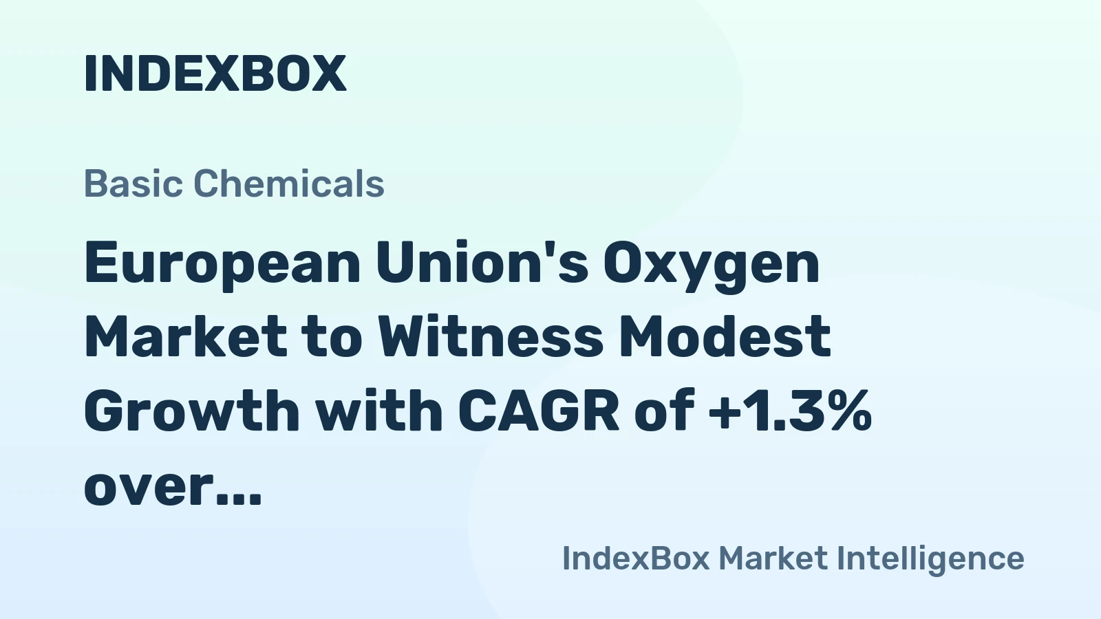 European Union's Oxygen Market to Witness Modest Growth with CAGR of +1.3% over the Next Decade
