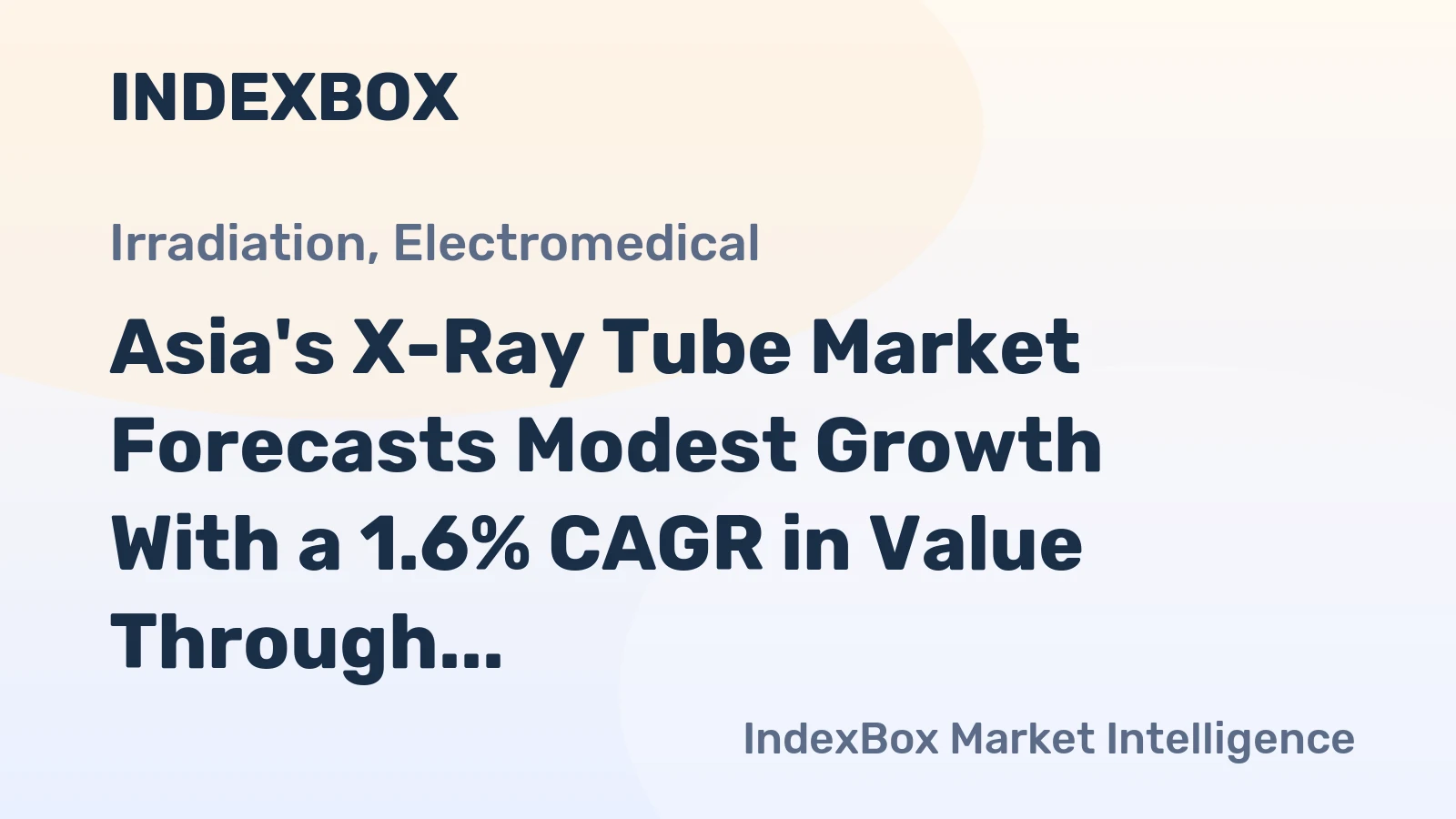 Asia's X-Ray Tube Market Forecasts Modest Growth With a 1.6% CAGR in Value Through 2035